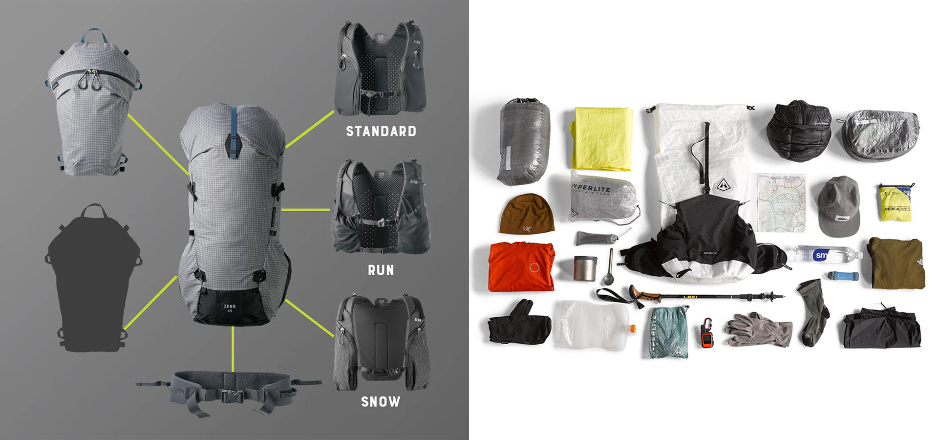 HYPERLITE MOUNTAIN GEAR「WAYPOINT 35」とPAAGO WORKS「ZENN」徹底比較 – テックカントリー